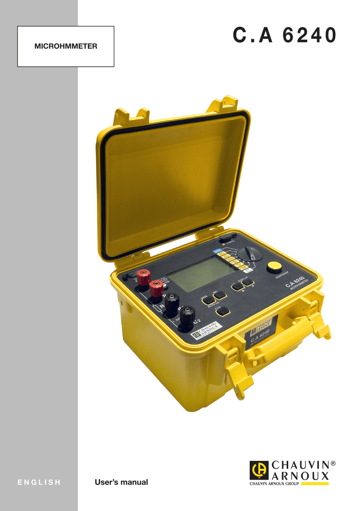 CHAUVIN ARNOUX C.A 6240 User manual | Manualzz