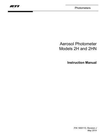 ATI Aerosol Photometers 2H and 2HN Instruction Manual | Manualzz