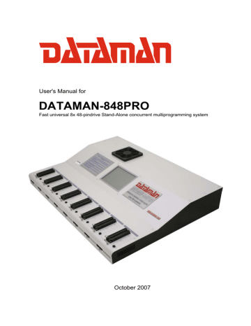 Dataman 848Pro Programmer Owner's Manual | Manualzz