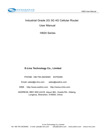 H820 Series Cellular Router User Manual | Manualzz