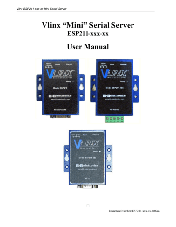 Vlinx Mini Serial Server | Manualzz