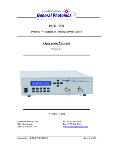PMD-1000 User Manual | Manualzz