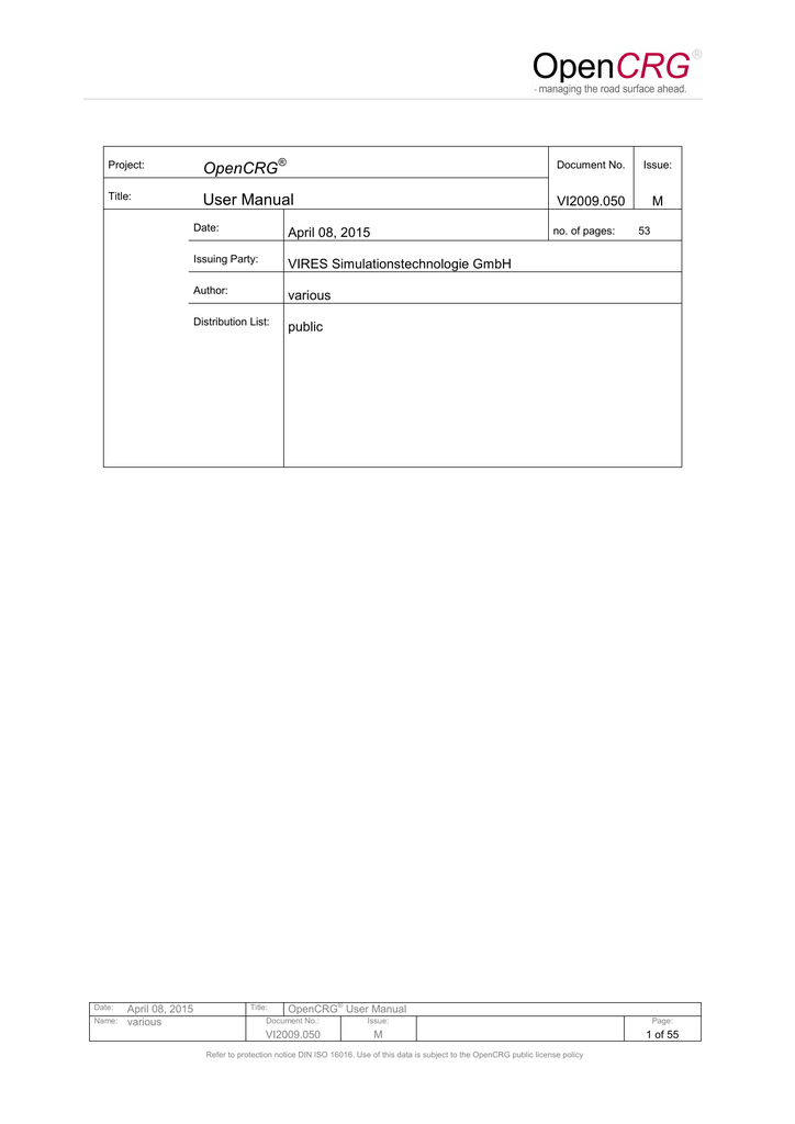 OpenCRG User Manual | Manualzz