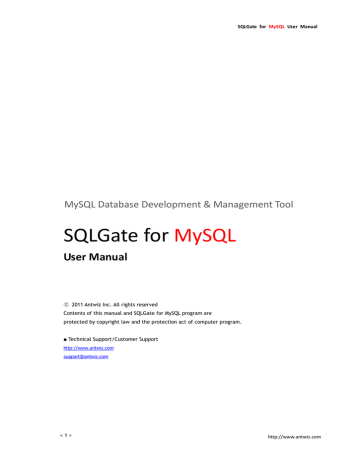 SQLGate for MySQL User Manual | Manualzz