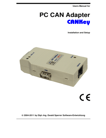 PC CAN Adapter CANKey Users Manual | Manualzz