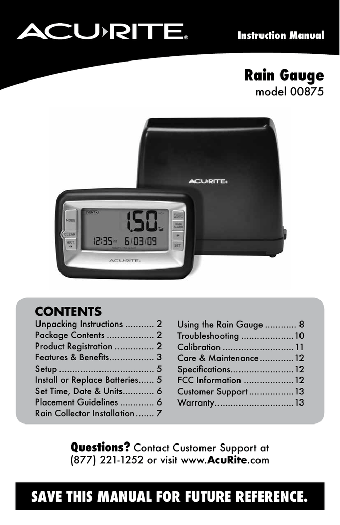 ACU-RITE 00875 Instruction manual | Manualzz