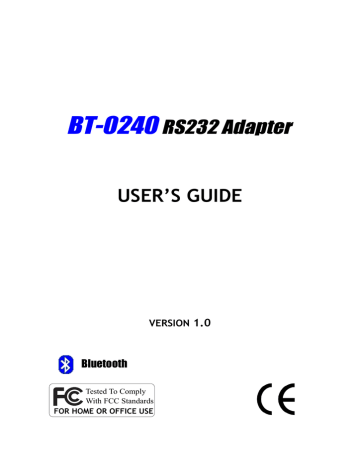 Bluetooth RS232 Adapter BT-0240 User’s Guide | Manualzz