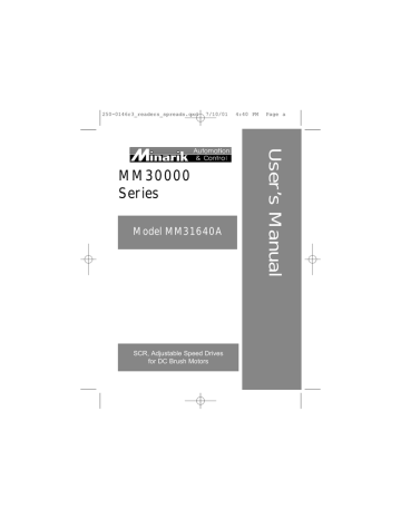 SCR Speed Drive MM 30000 MM31640A User's Manual | Manualzz