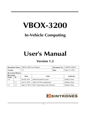 VBOX 3200 User Manual | Manualzz