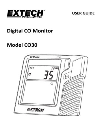 Extech Instruments CO monitor CO30 User Guide | Manualzz