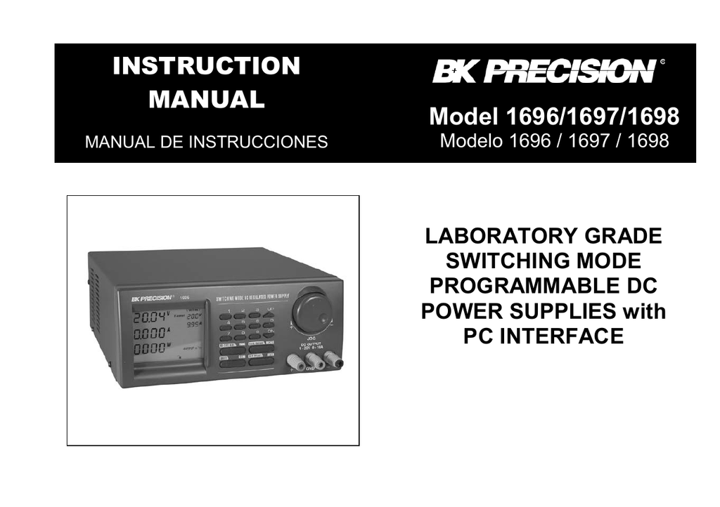 Bk Precision 1697 Manual - clevermls