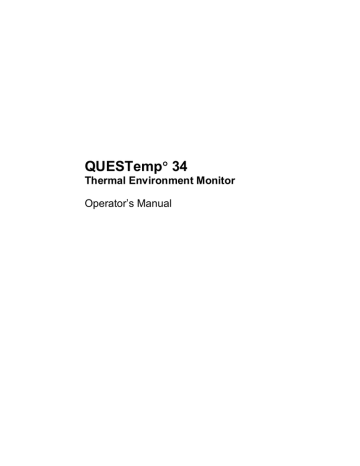 QUESTemp 34 Operator’s Manual | Manualzz