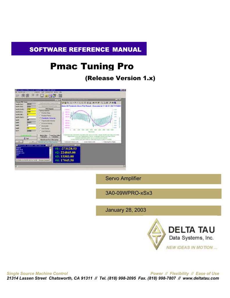 Delta Tau PMAC Tuning Pro Owner's Manual | Manualzz