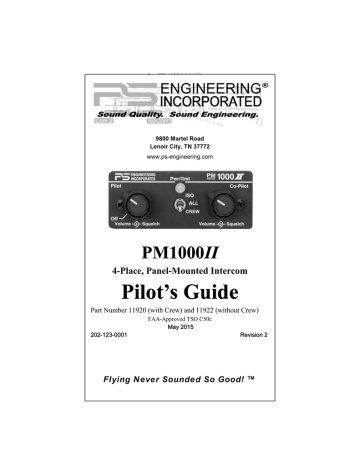 PS Engineering PM1000II INTERCOM Pilot Guide | Manualzz