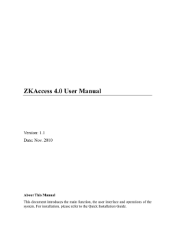 ZKTeco ZKAccess 4.0 - User manual