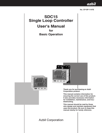 SDC15 Single Loop Controller User's Manual | Manualzz