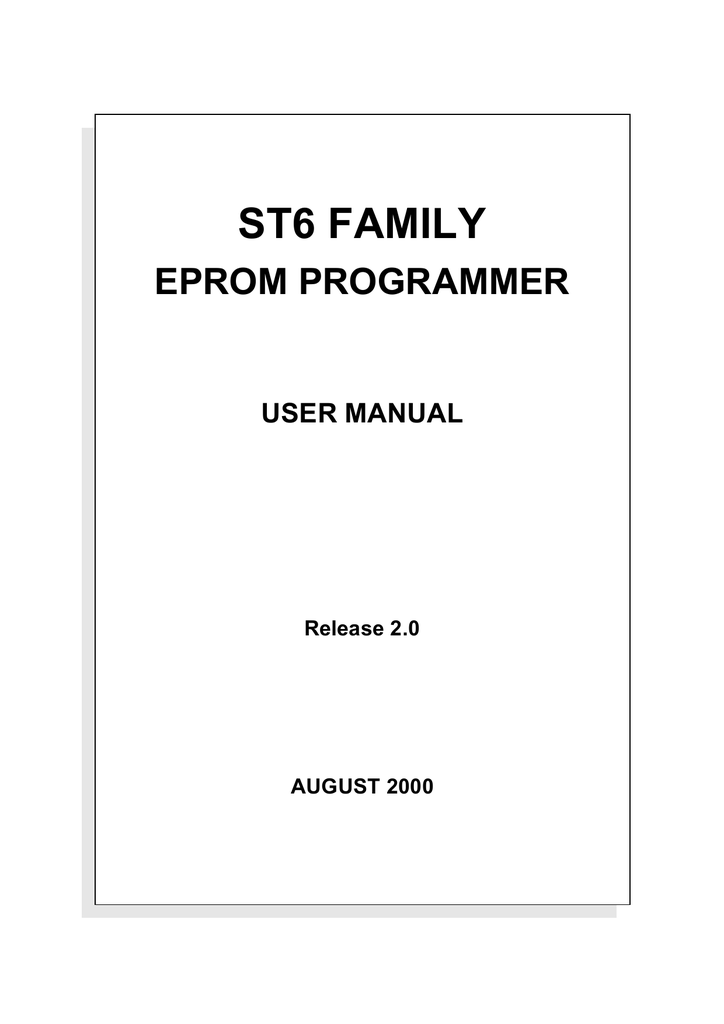 STMicroelectronics ST6-EPB User Manual | Manualzz