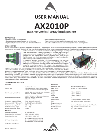 Axiom AX2010P User manual | Manualzz