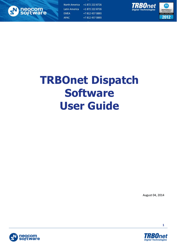 TRBOnet Dispatch Software User Guide | Manualzz