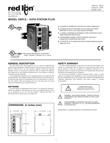 red lion Data Station Plus manual | Manualzz