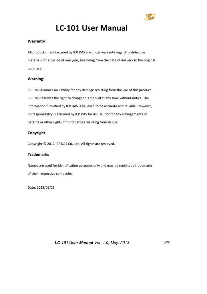LC-101 User Manual | Manualzz