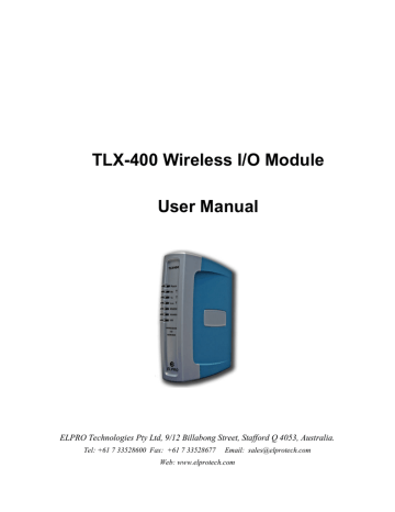 ELPRO TLX400 Industrial Wireless Modem Installation manual | Manualzz