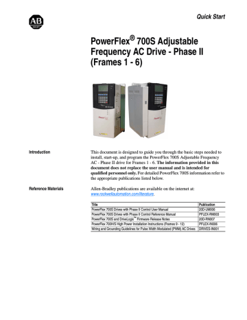 Allen-Bradley PowerFlex 700S Quick start manual | Manualzz