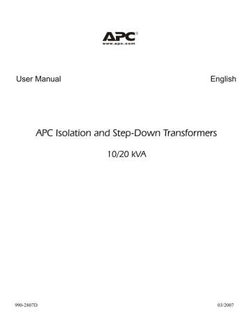 APC Isolation and Step-Down Transformers | Manualzz