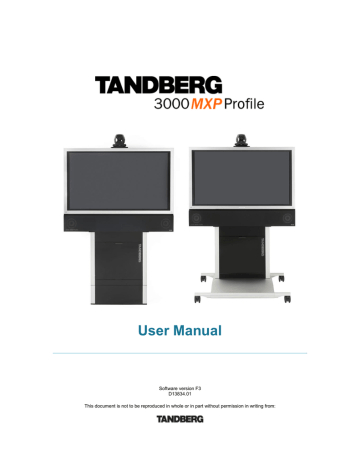 TANDBERG 3000 MXP Profile User manual | Manualzz