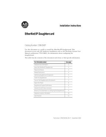 Allen-Bradley EtherNet/IP Daughtercard Installation Instructions | Manualzz