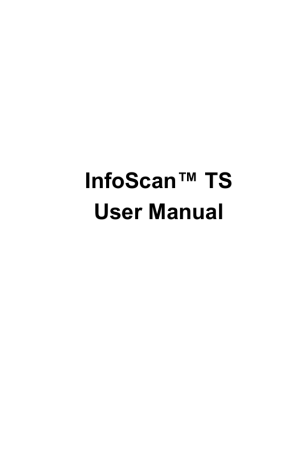 InfoScan TS User Manual | Manualzz