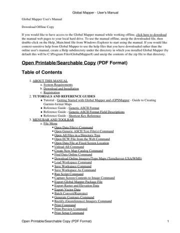 Global Mapper v8.03 User's Manual | Manualzz