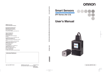 OMRON ZFV Series Smart Sensor User's Manual | Manualzz