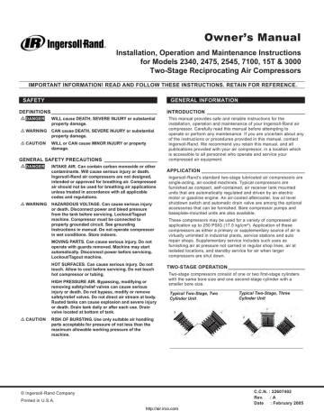 Ingersoll-Rand 7100 Owner's Manual | Manualzz
