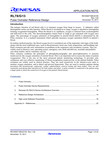 Renesas RL78/G13 Pulse Oximeter Reference Design Application Note | Manualzz