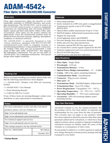 ADAM-4542+ Startup Manual | Manualzz