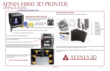 Afinia H800 Installation & Setup Manual | Manualzz