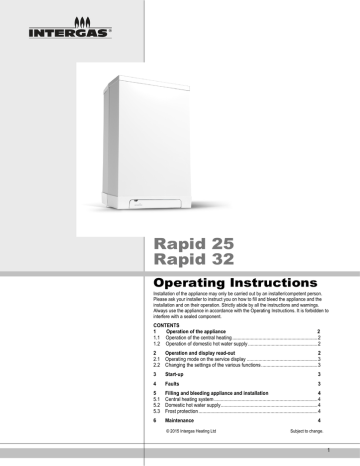 Intergas ECO RF 36 Operating instructions | Manualzz