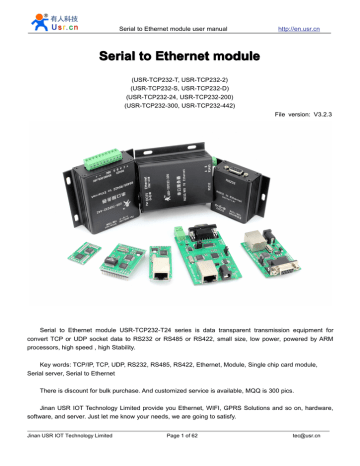 USR T24 Serial to Ethernet module User Manual | Manualzz