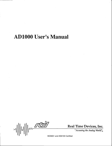 AD1000 User's Manual | Manualzz