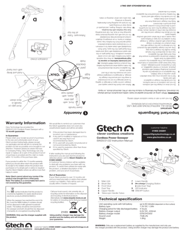 Gtech SW22 Instruction manual | Manualzz