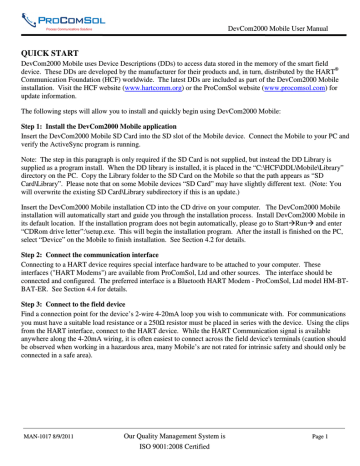 DevCom2000 Mobile User Manual | Manualzz