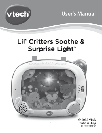 VTech Lil Critters Soothe & Sound Light User manual | Manualzz