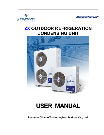Emerson ZX Condensing Unit User Manual | Manualzz