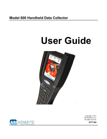 ASI DataMyte 600 Handheld Data Collector User Guide | Manualzz