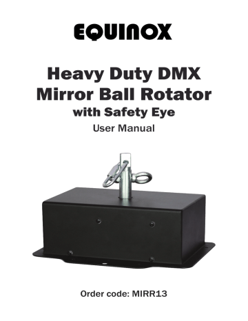 Mirror Ball Rotator MIRR13 User Manual | Manualzz