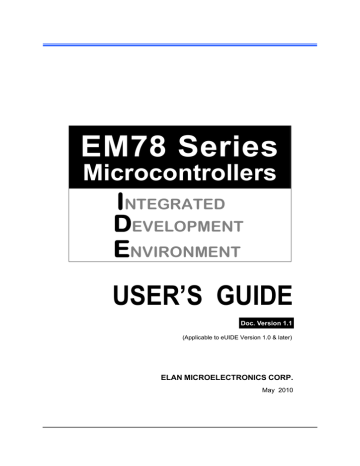 ELAN EM78 Series Microcontroller User’s Guide | Manualzz