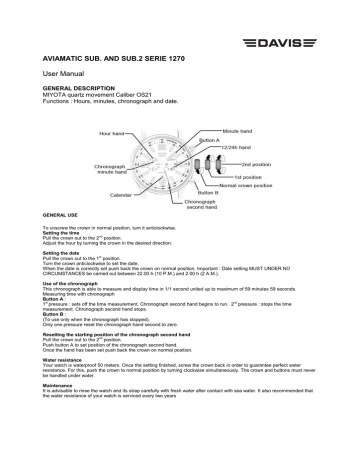 DAVIS 1270 SUB. AND SUB.2 User Manual | Manualzz