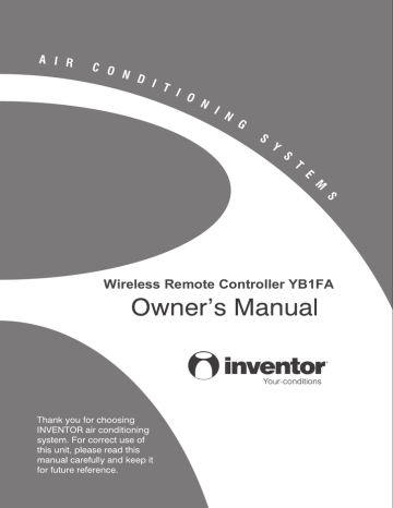 Inventor YB1FA Owner's Manual | Manualzz