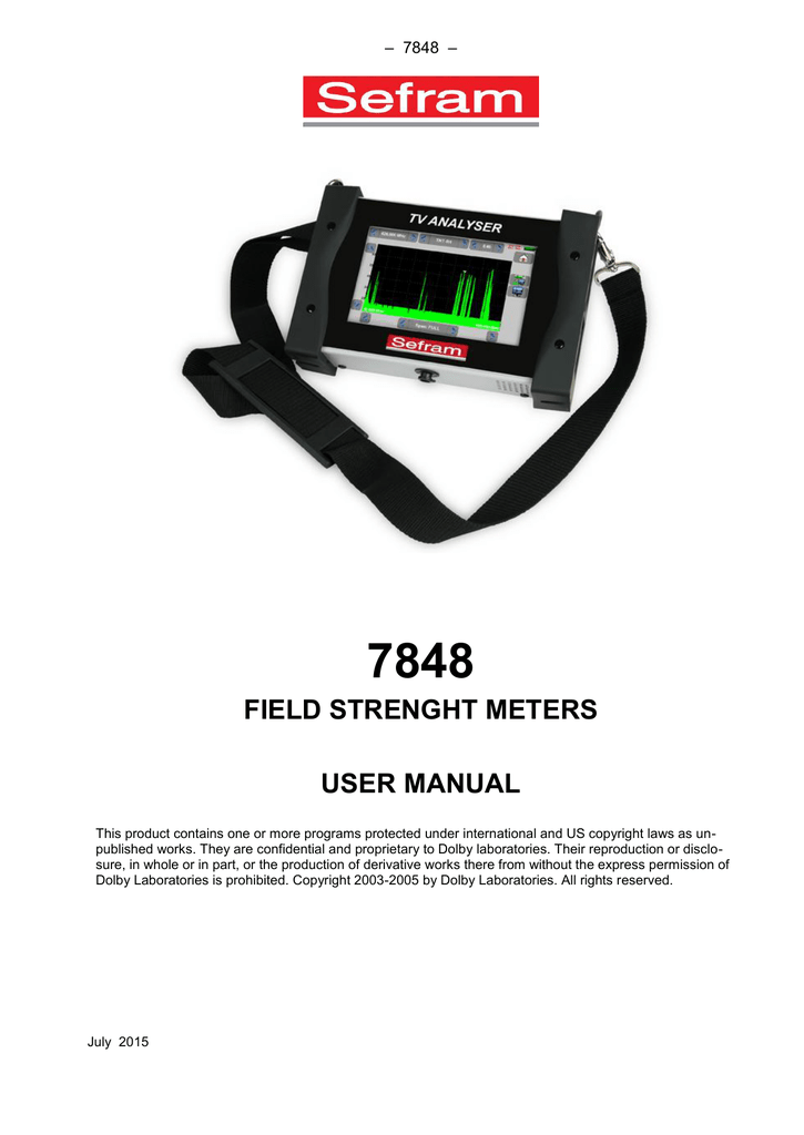 SEFRAM 7848 User manual | Manualzz
